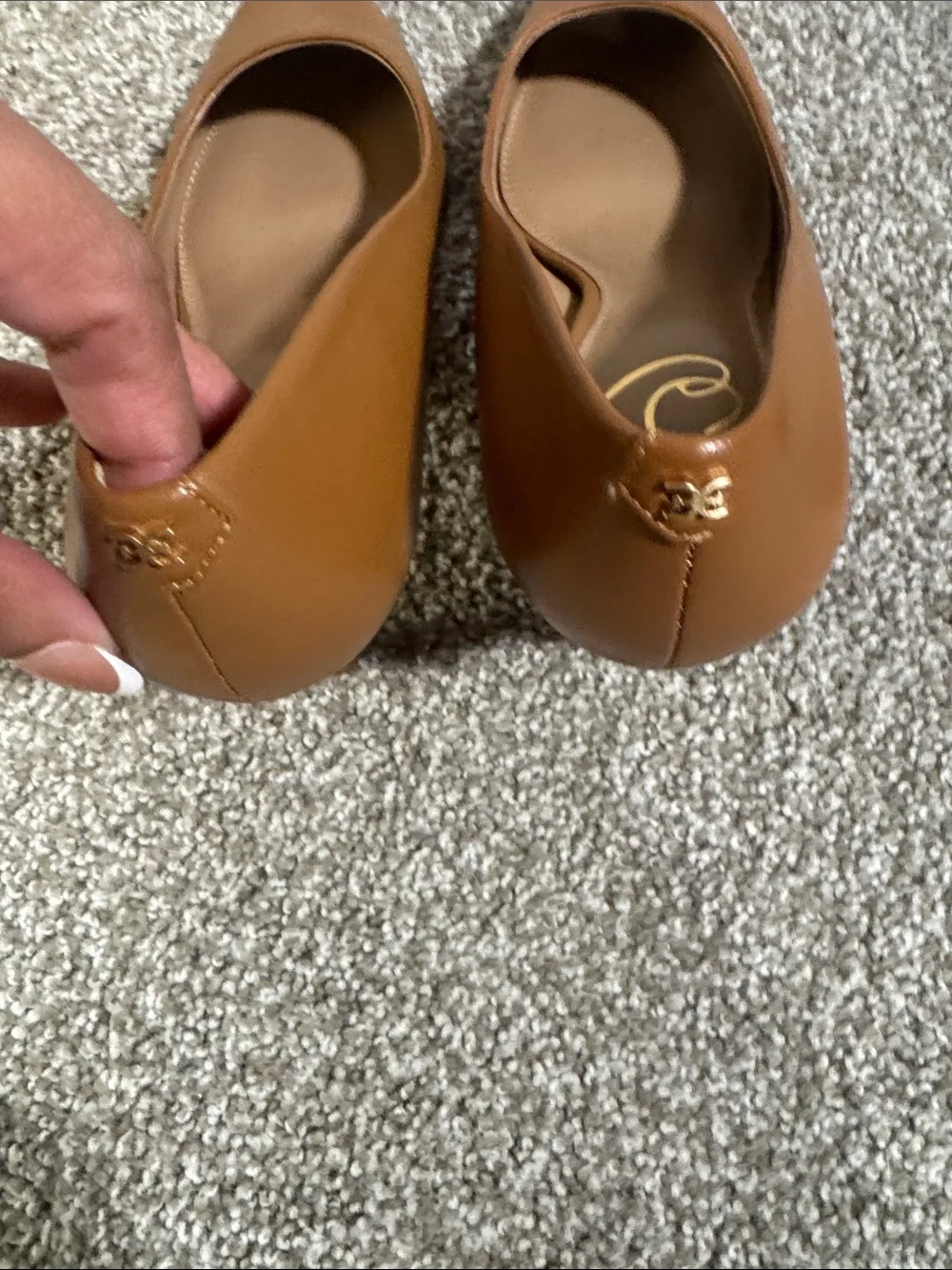 Sam Edelman | Shoes | Sam Edelman Pointed Toe Leather Pumps In Cognac ...